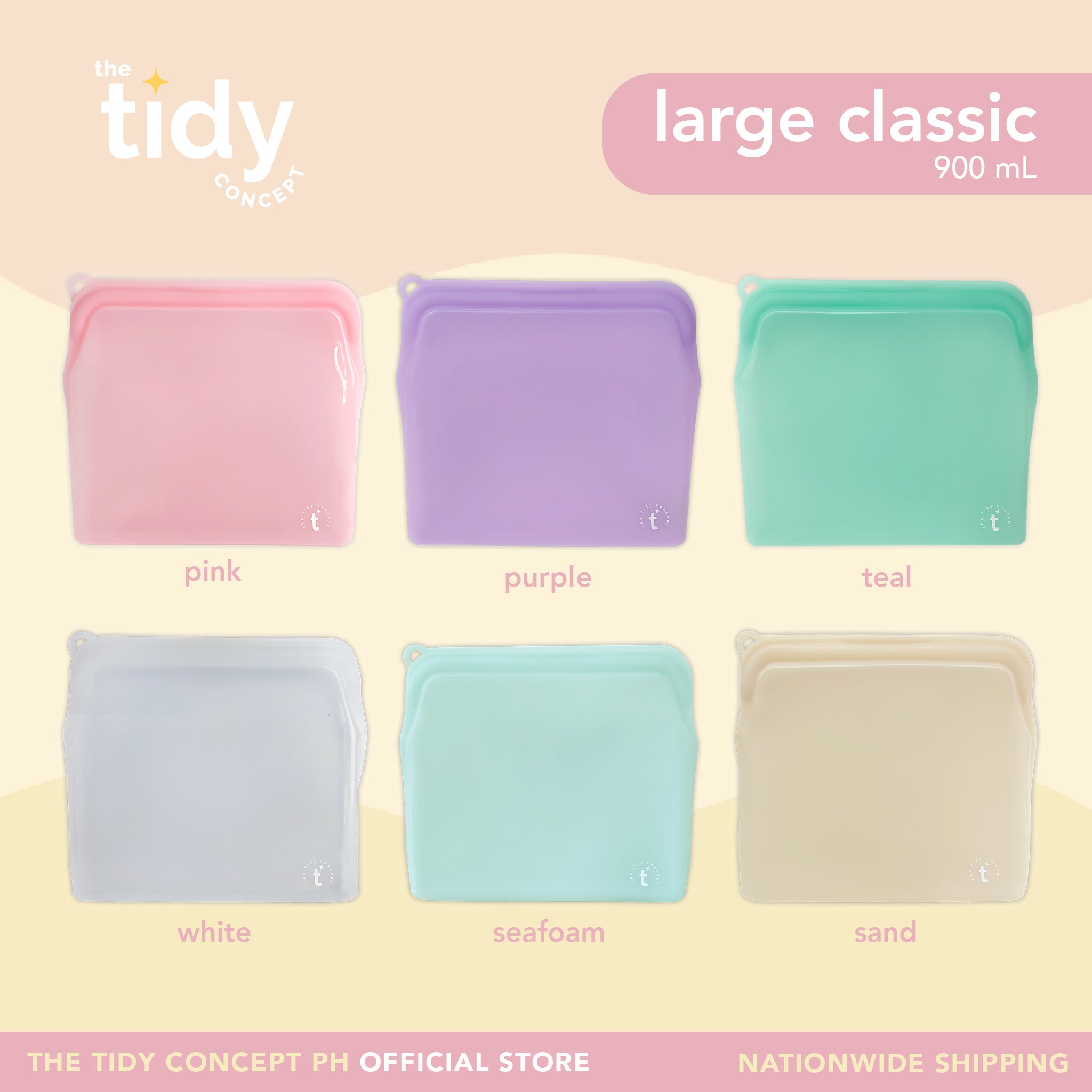 The Tidy Concept Classic Reusable Silicone Bag - Large – The Tidy ...